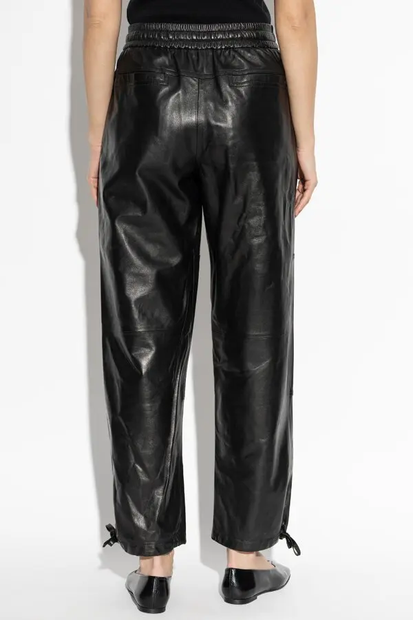 JIL SANDER Drawstring Leather Trousers