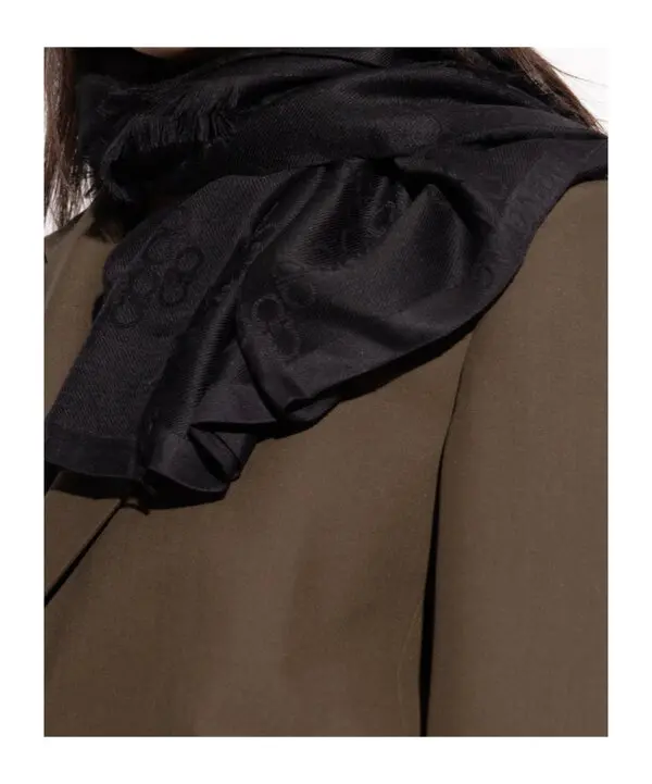 FERRAGAMO Scarf Decorated With A Monogram Pattern - Black