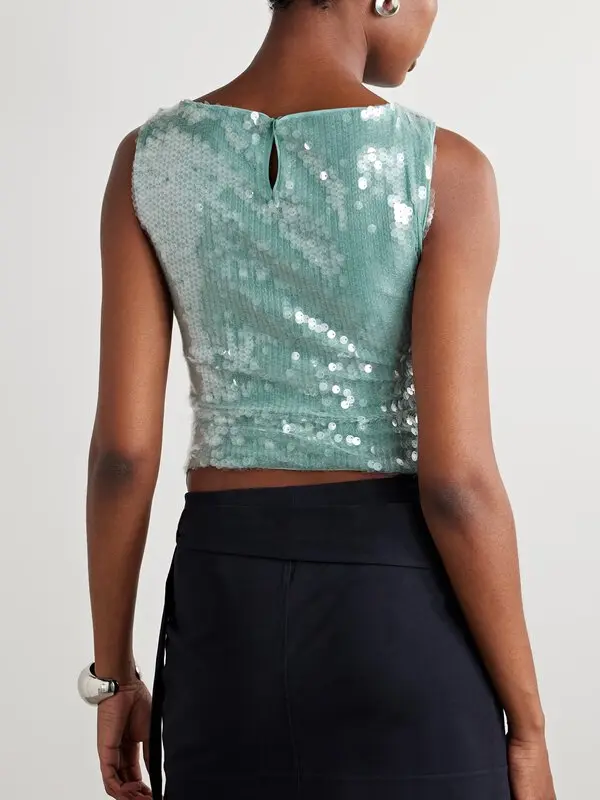 Staud Eton Sequined Top