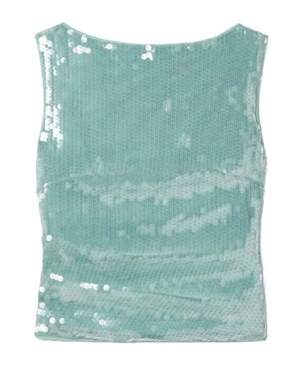 Staud Eton Sequined Top - Green