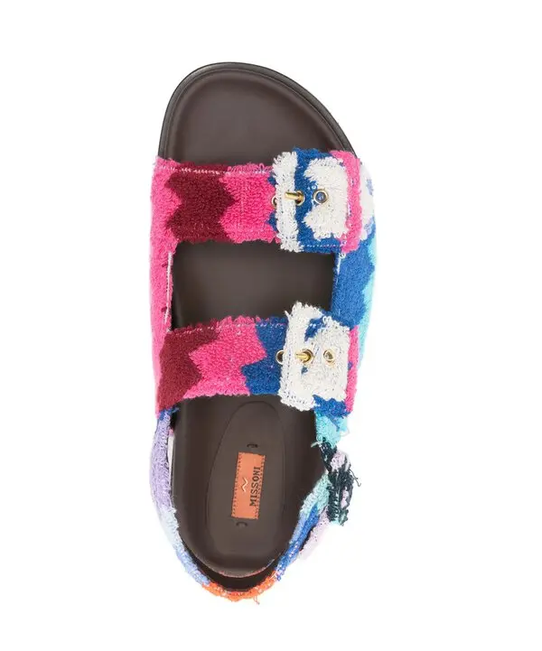 Missoni Mia Zig-zag Double Strap Sandals - Multicolor