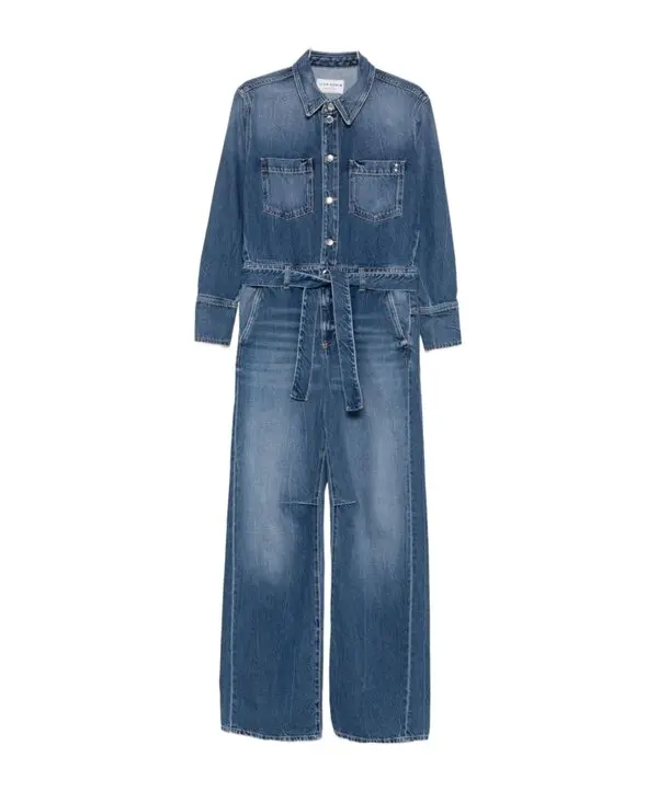 ICON DENIM LOS ANGELES Belted Denim Jumpsuit - Blue