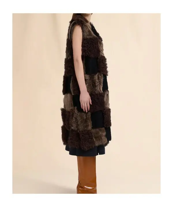 Marni Shearling Long Vest - Peat