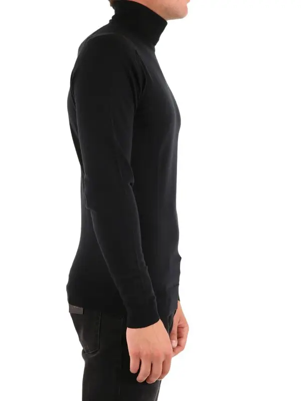 John Smedley Cherwell Roll Neck Jumper - Black
