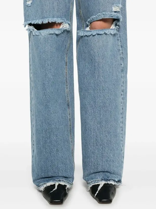 Séfr Distressed Wide-leg Jeans - Blue