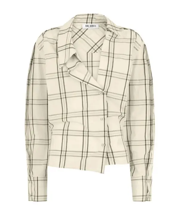 Attico Checked Asymmetric Shirt - White And Black