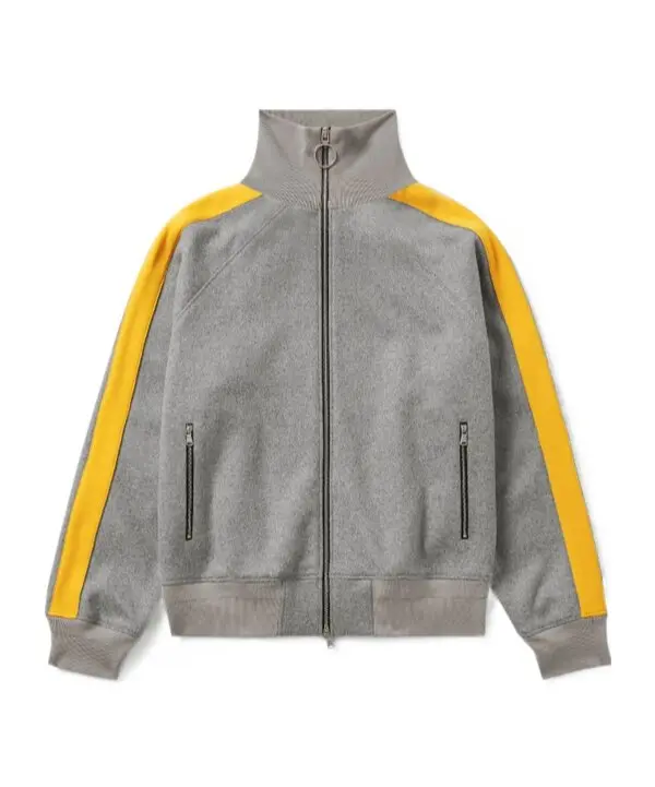 1989 STUDIO Contrast Trim Zip-up Coat - Dark Gray