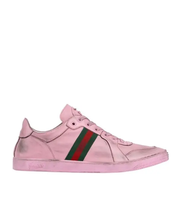 Gucci Stretch Low-top Sneakers With Interlocking G Detail - Pink