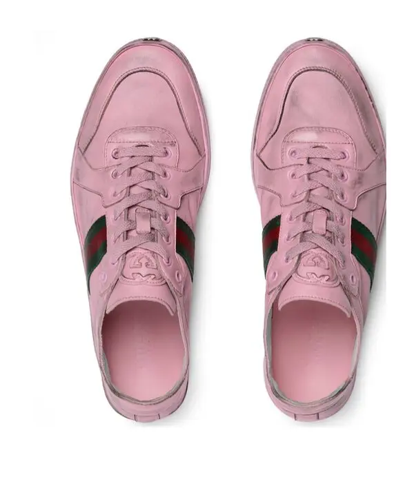 Gucci Stretch Low-top Sneakers With Interlocking G Detail - Pink