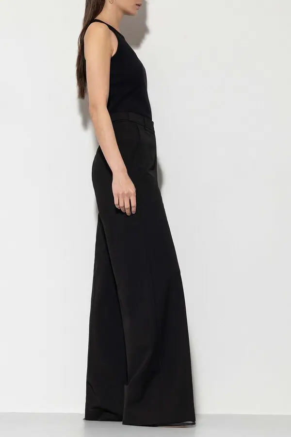 LUISA CERANO Wide-leg Pleated Pants - Black