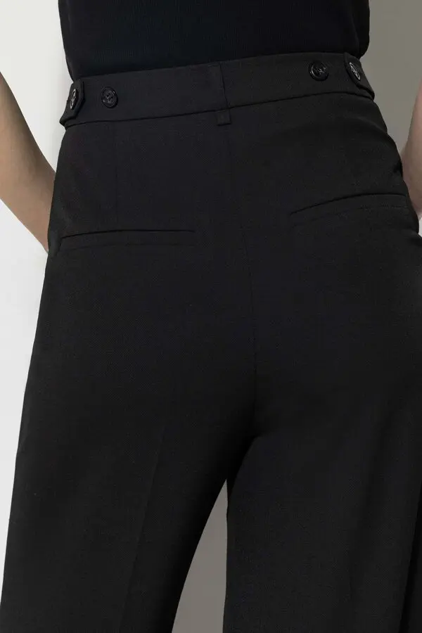LUISA CERANO Wide-leg Pleated Pants - Black