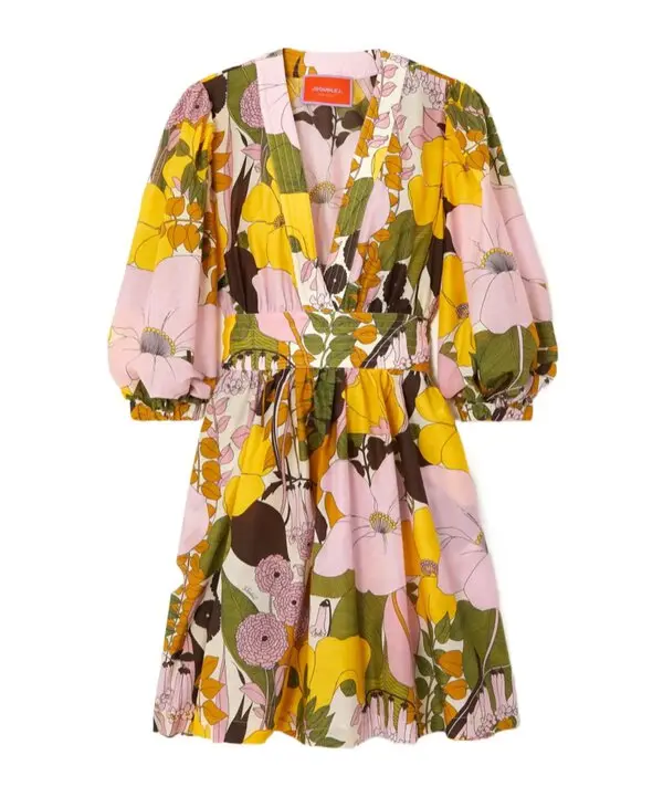 La DoubleJ Margherita Printed Cotton And Silk-blend Twill Mini Dress