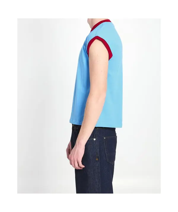 Versace Contrast-trim Sleeveless T-shirt