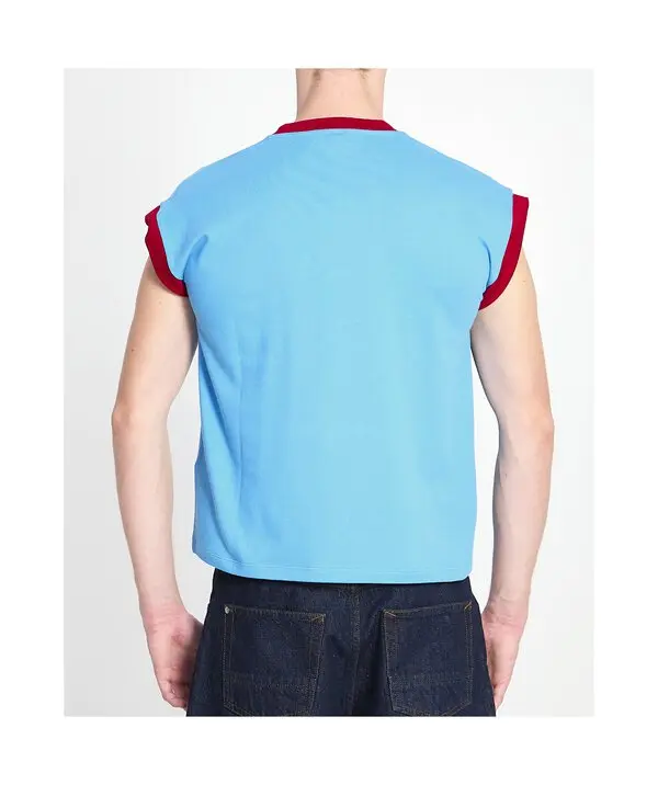 Versace Contrast-trim Sleeveless T-shirt