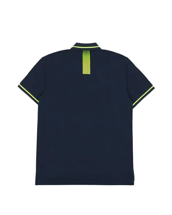 EA7 Navy Blue Logo Printed Polo Shirt