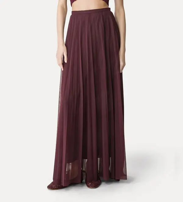 FORTE_FORTE Pleated Skirt - Ruby Red
