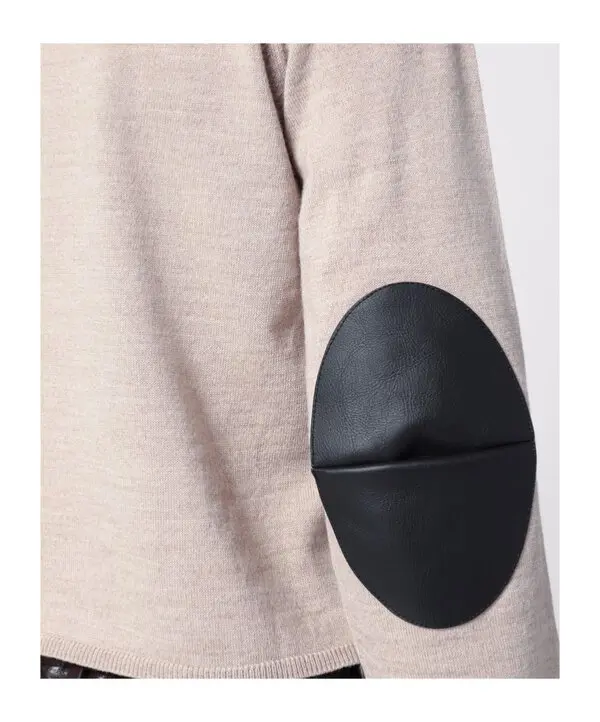 MAISON MARGIELA High Neck Knitted Jumper With Elbow Patches