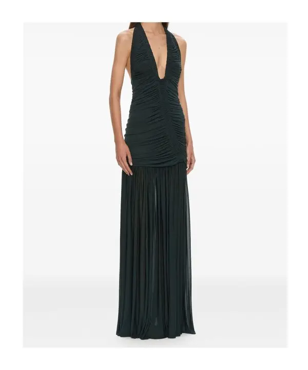 Christopher Esber Halterneck Gown With Plunge Neckline And Floor-length Skirt