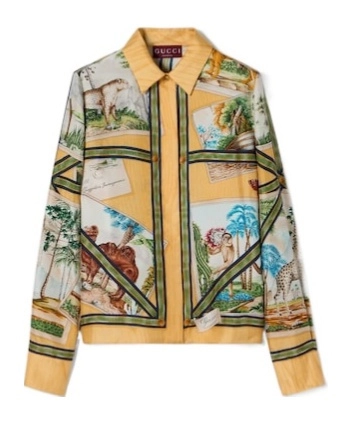 Gucci Printed Twill Long-sleeve Shirt - Nude