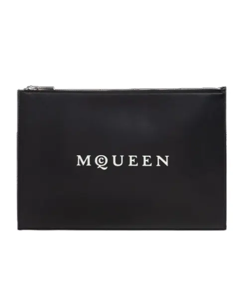 Alexander McQueen Logo Zipped Clutch Bag - Black