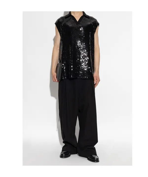 Dolce & Gabbana Sleeveless Sequin Embellished V-neck Top