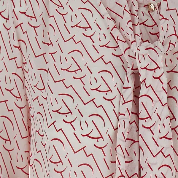 Liu Jo Geometric Print Crepe De Chine Shirt With Bow Detail