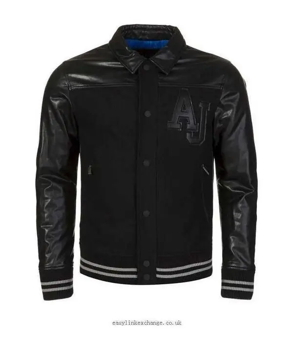 Emporio Armani Logo Varsity Jacket - Black