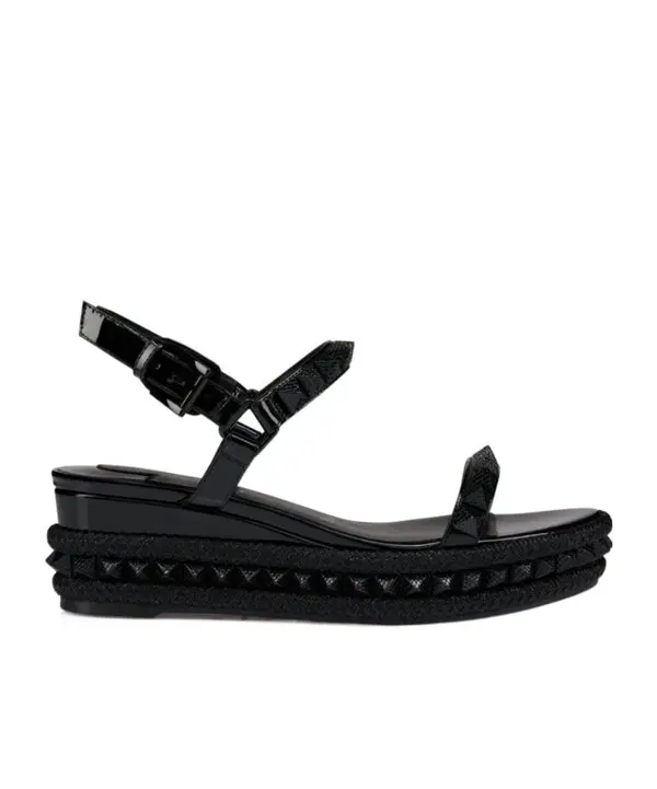 CHRISTIAN LOUBOUTIN Pyra Clou Espadrille Wedge Sandals