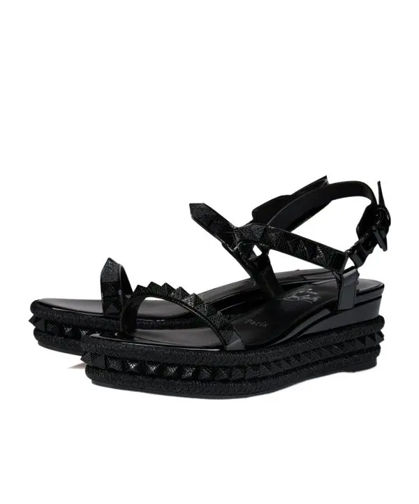 CHRISTIAN LOUBOUTIN Pyra Clou Espadrille Wedge Sandals