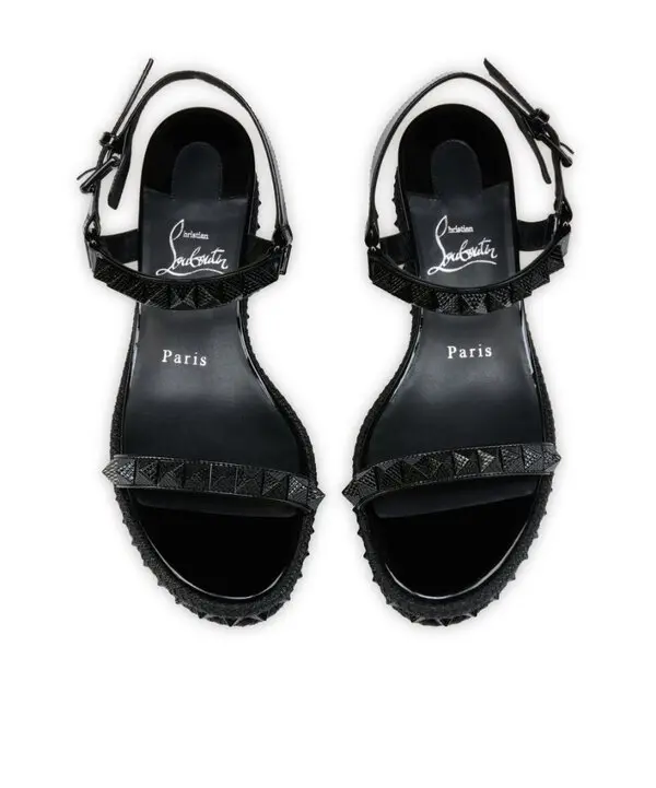 CHRISTIAN LOUBOUTIN Pyra Clou Espadrille Wedge Sandals