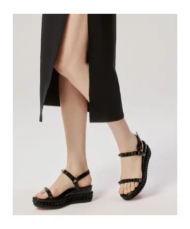CHRISTIAN LOUBOUTIN Pyra Clou Espadrille Wedge Sandals