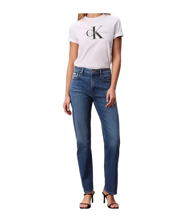 Calvin Klein High Rise Straight Leg Jeans - Indigo Channel
