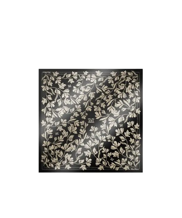 Max Mara Leaf-print Scarf - Black