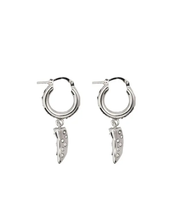 Marni Crystal-embellished Hoop Earrings - Palladium