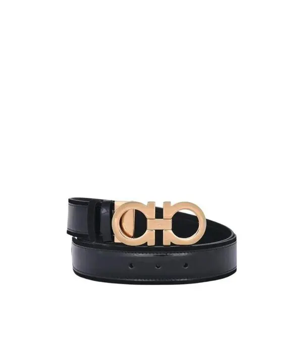 FERRAGAMO Double-sided Logo Buckle Belt - Black
