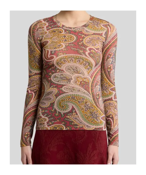 Etro Paisley Print Long Sleeve Top