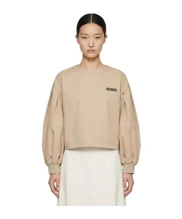 Marissa Chiara Crew Neck T-shirt With Pleated Details