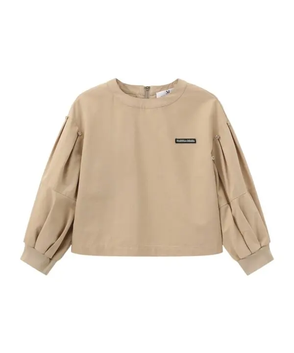 Marissa Chiara Crew Neck T-shirt With Pleated Details