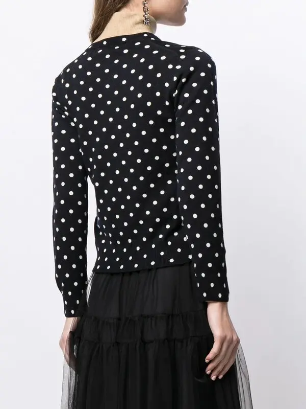 Play Comme Des Garcon Polka Dot V-neck Jumper - Black