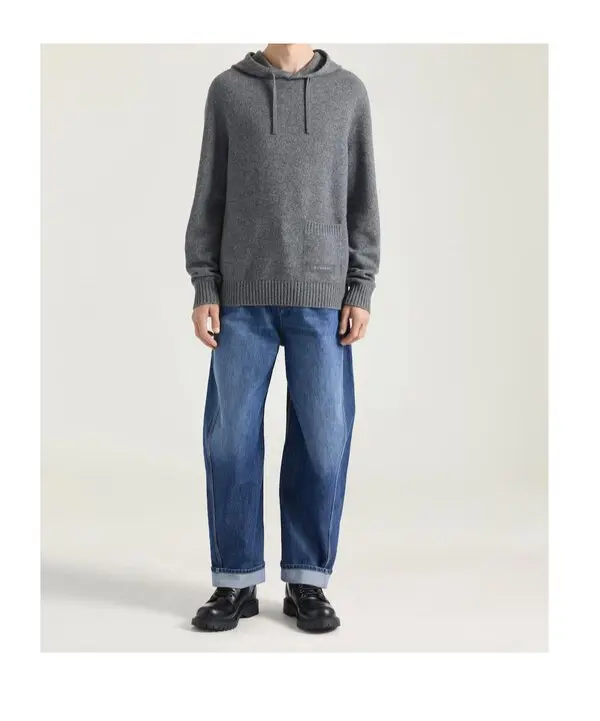 Givenchy Knitted Drawstring Hoodie - Grey