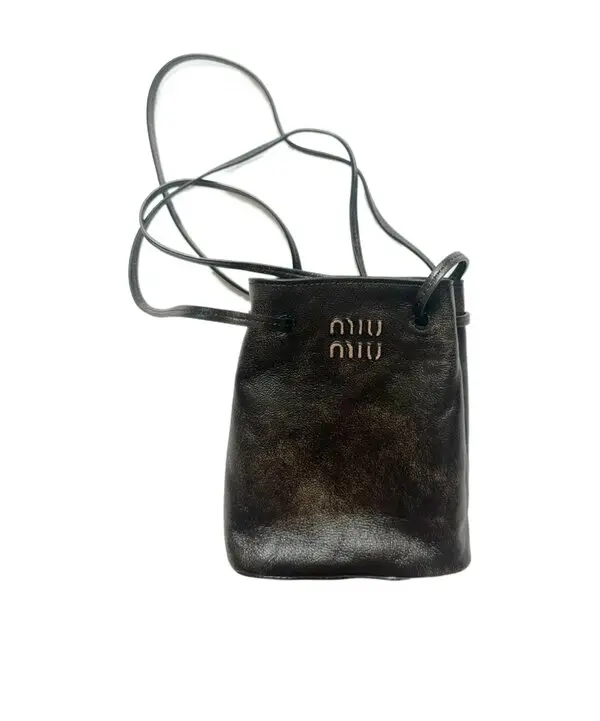 Miu Miu Logo Shoulder Bag - Coffee