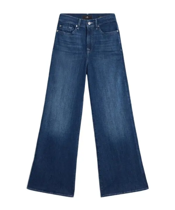 7 For All Mankind High-rise Wide-leg Jeans - Snowstorm Drift