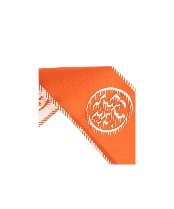 Tory Burch Printed Silk Neck Scarf - Orange