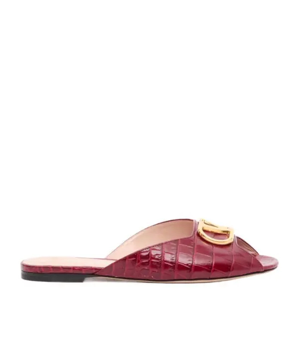 Valentino Garavani Vlogo Signature Embossed Slip-on Sandals - Multicolor