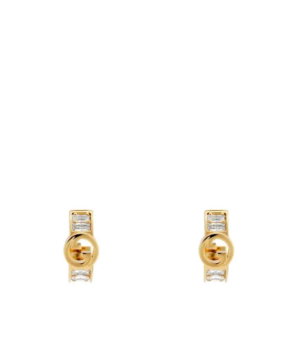 Gucci Blondie Crystal Mini Hoop Earrings - Golden