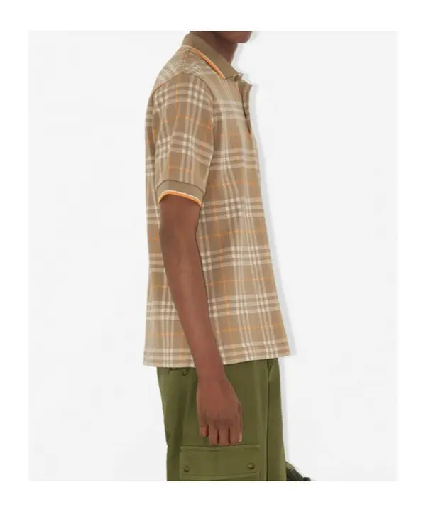 Burberry Logo Embroidered Checked Polo Shirt