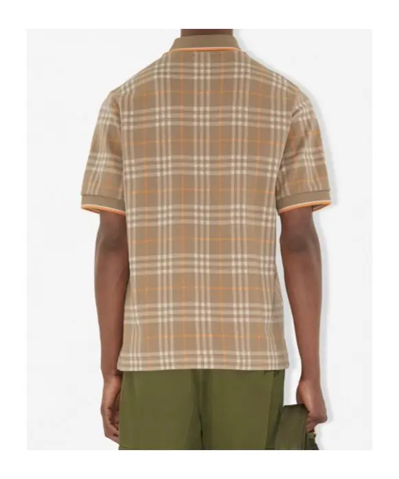 Burberry Logo Embroidered Checked Polo Shirt