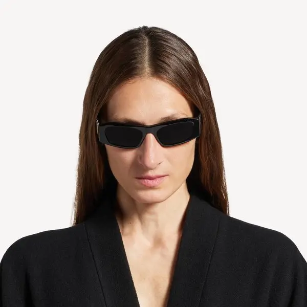 Balenciaga Rectangle Frame Sunglasses - Black