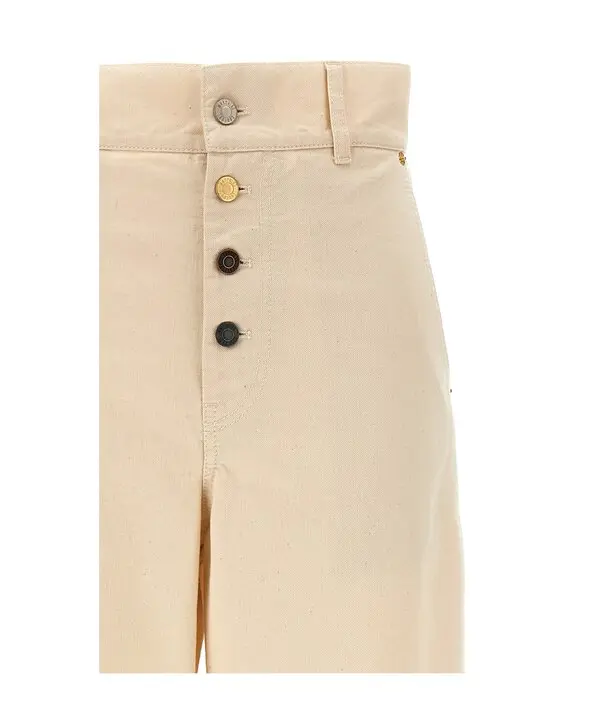 Moschino Gabardine Trousers With Button Detail