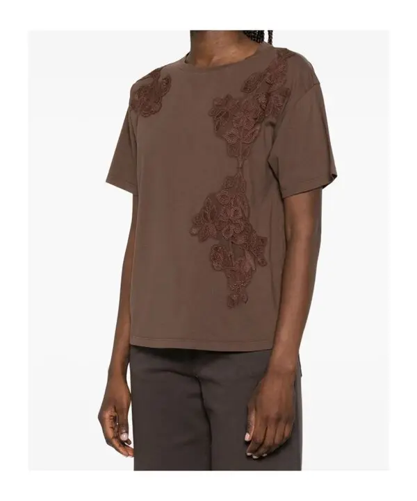 ERMANNO FIRENZE Floral Appliqué T-shirt